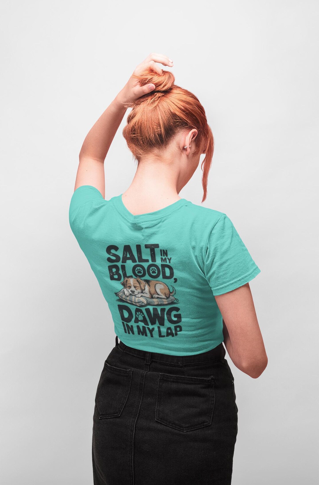 Salt in My Blood Dawg in My Lap T-shirt | Cute Sleeping Dog Tee - Etsy