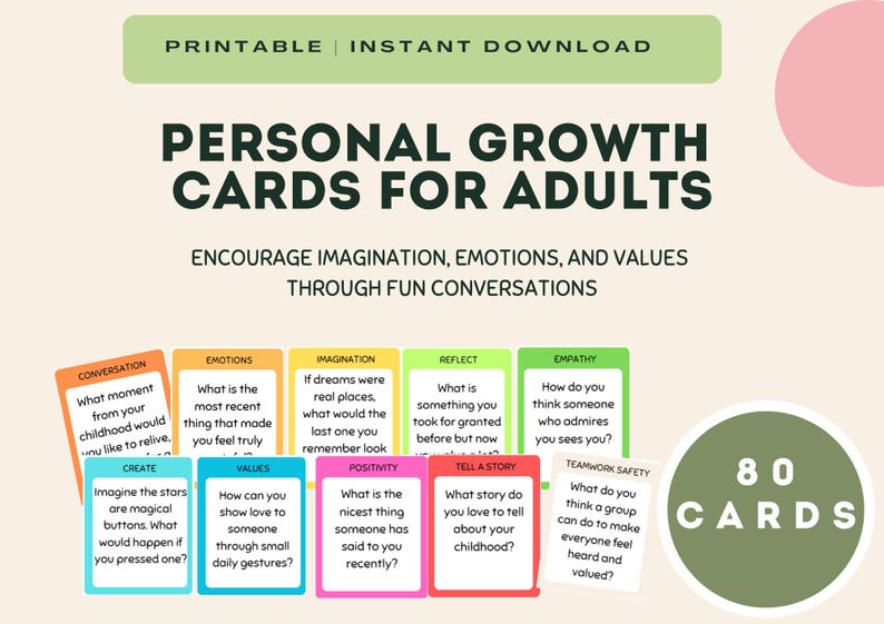 Personal Growth Cards for Adults - Etsy