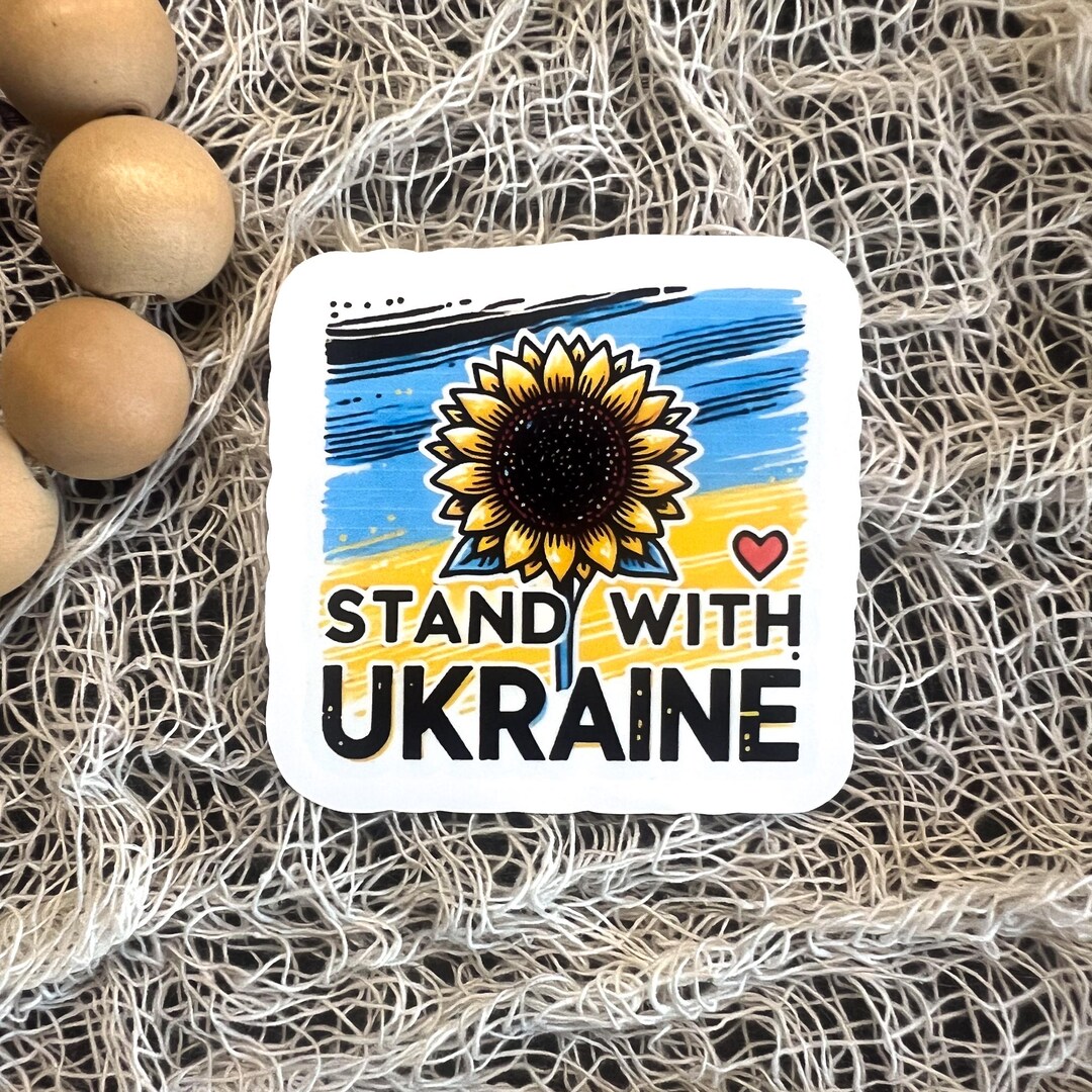 Stand With Ukraine Sticker - Sunflower Sticker - Pro Ukraine Vinyl ...