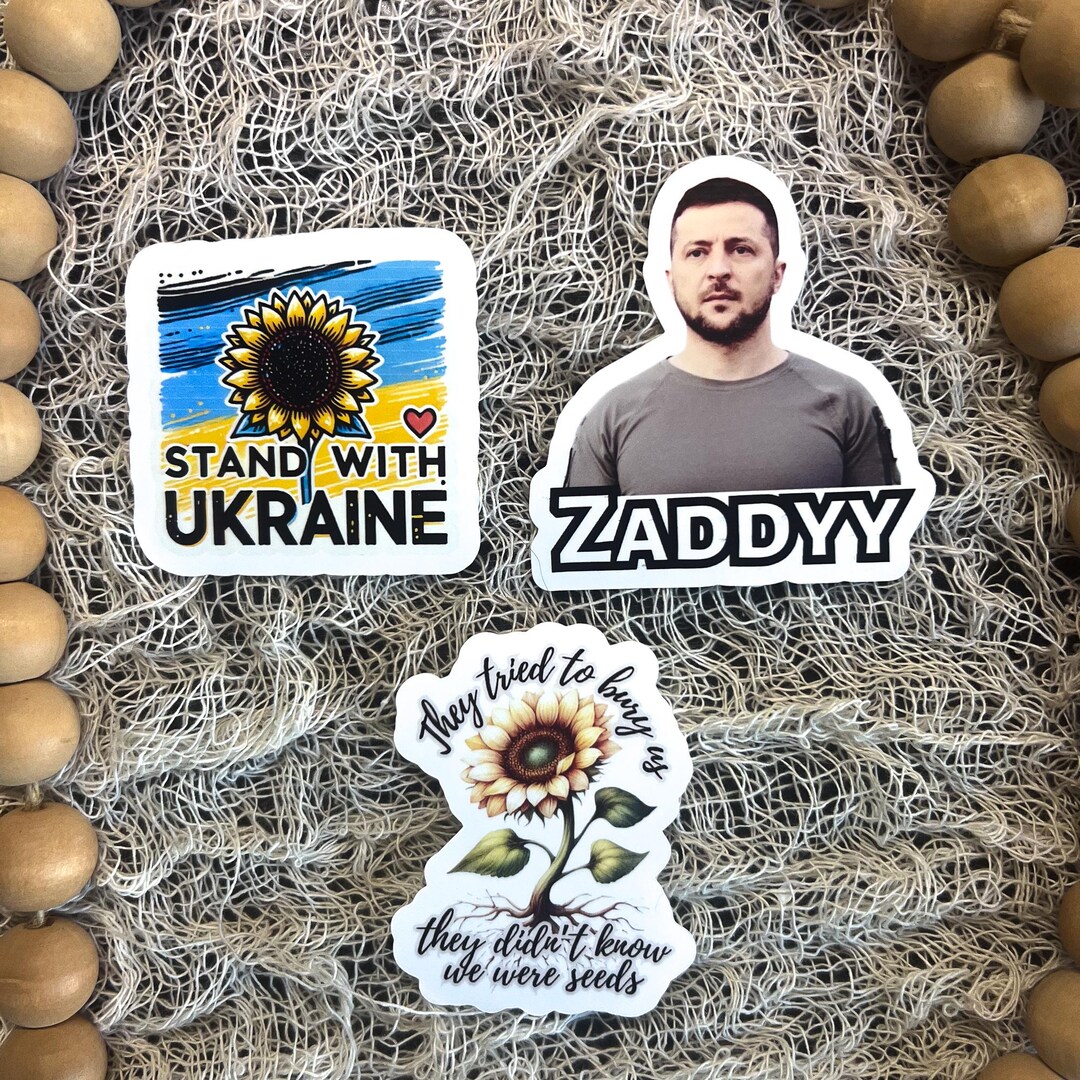 Ukraine Sticker 3 Pack - Stand With Ukraine Stickers - Zelenskyy ...