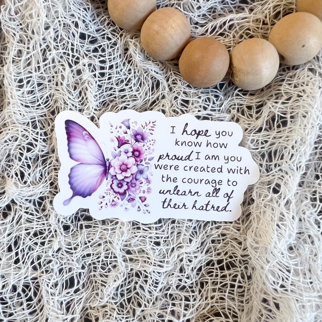 Inspirational Butterfly Sticker Unlearn Their Hatred Quote Laptop ...