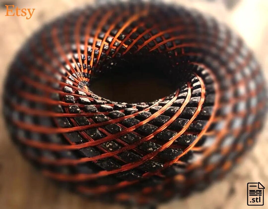 Tore de bobine Rodin .STL 180mm. x 56mm. Bobine de diamètre Générateur ...