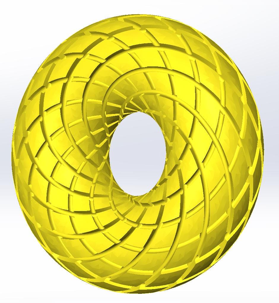 Orgone Scalar | Rodin Coil Torus STL 90mm X 32mm Diameter Coil ...