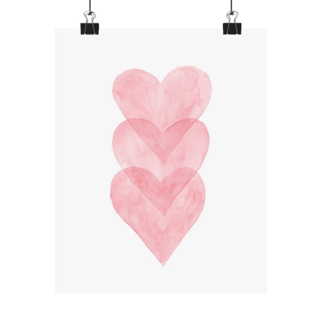 Stacked Heart Matte Poster - Etsy