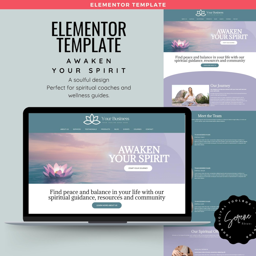 Spiritual Elementor Template - Awaken Your Spirit | Website Design for ...