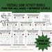 Football Activity Printable Bundle | Printable Football Activities ...