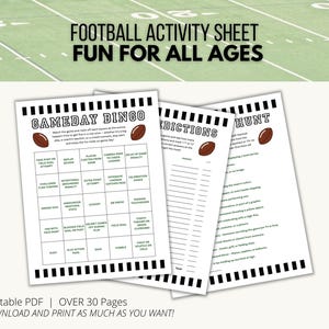 Football Activity Printable Bundle | Printable Football Activities ...