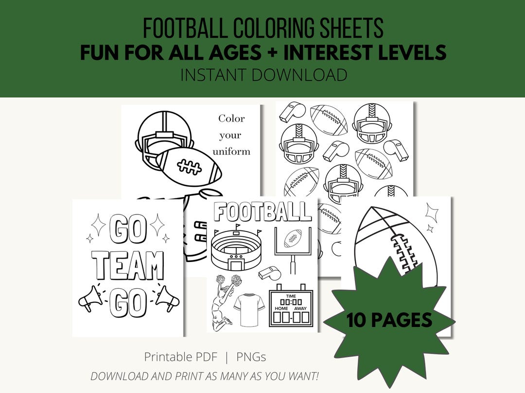 Football Coloring | Gameday Activities | Downloadable Coloring Sheets ...
