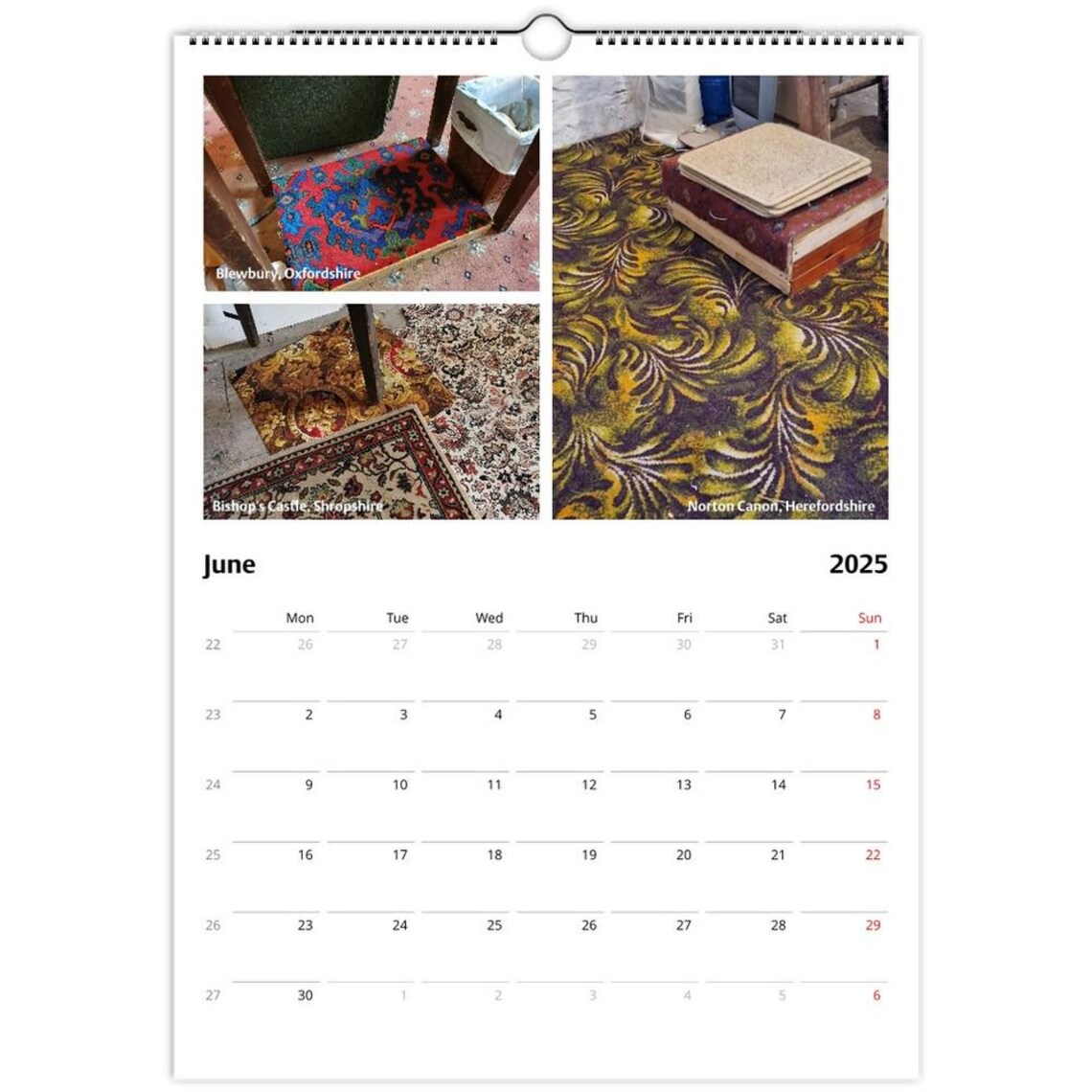 Ringing Carpets 2025 Calendar - Etsy