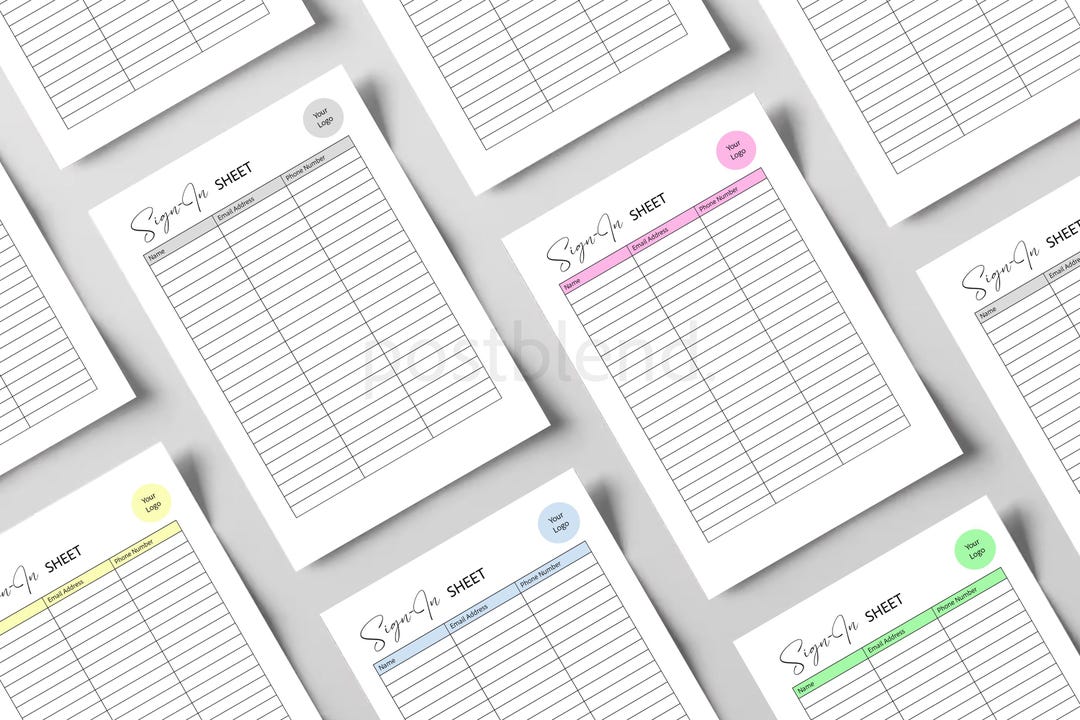 Printable Sign in Sheet | Real Estate Sign in Sheet | General Sign in ...