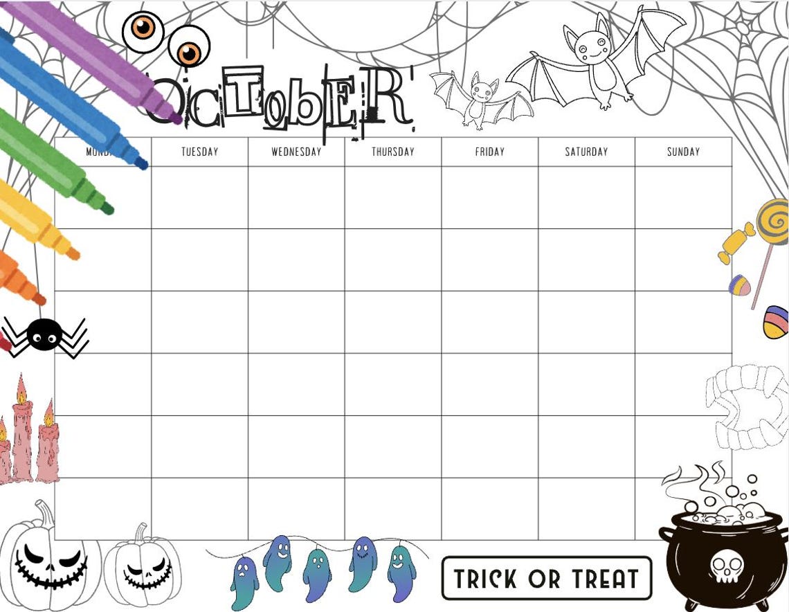 Coloring Calendar, 2025 Calendar, Adult 2025 Coloring Calendar, Undated ...