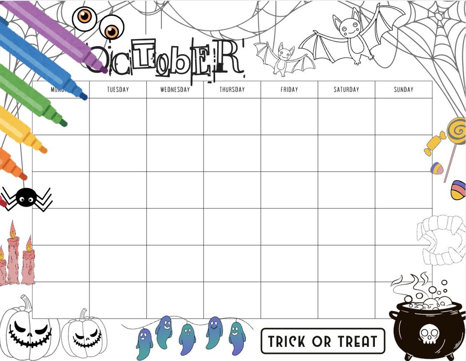 Coloring Calendar, 2025 Calendar, Adult 2025 Coloring Calendar, Undated ...