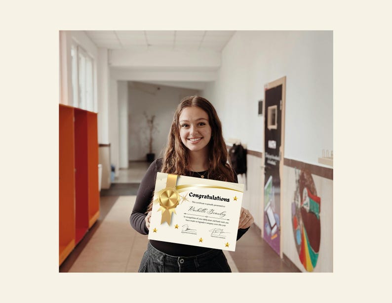 Editable Congratulation Certificate Template (PDF or Canva). - Etsy