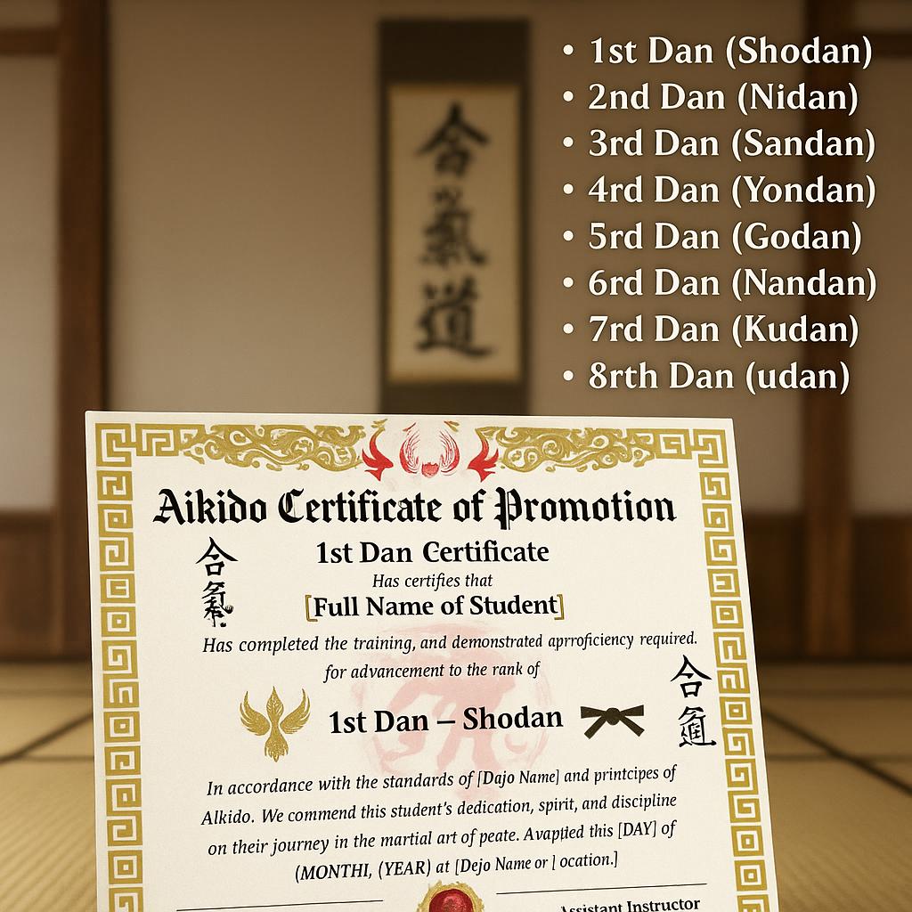 Aikido Dan Rank Certificate Template: Editable Martial Arts Award (pdf ...