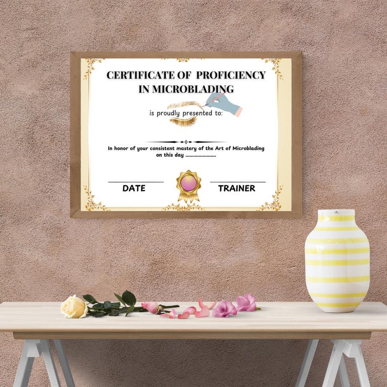 DIY Certificate of Completion Template, Printable Brow Course ...