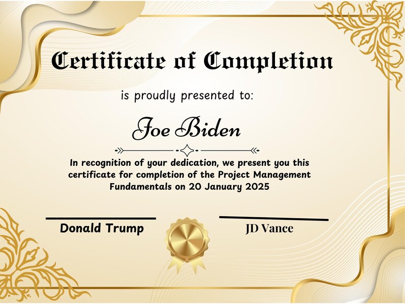 Certificate of Completion Gold | Editable Printable Certificate ...