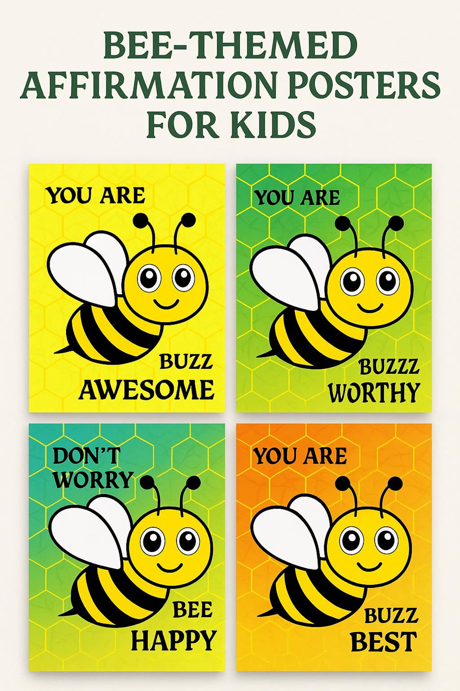 Bee Affirmation Posters for Kids: Neurodiverse Art (digital Download ...