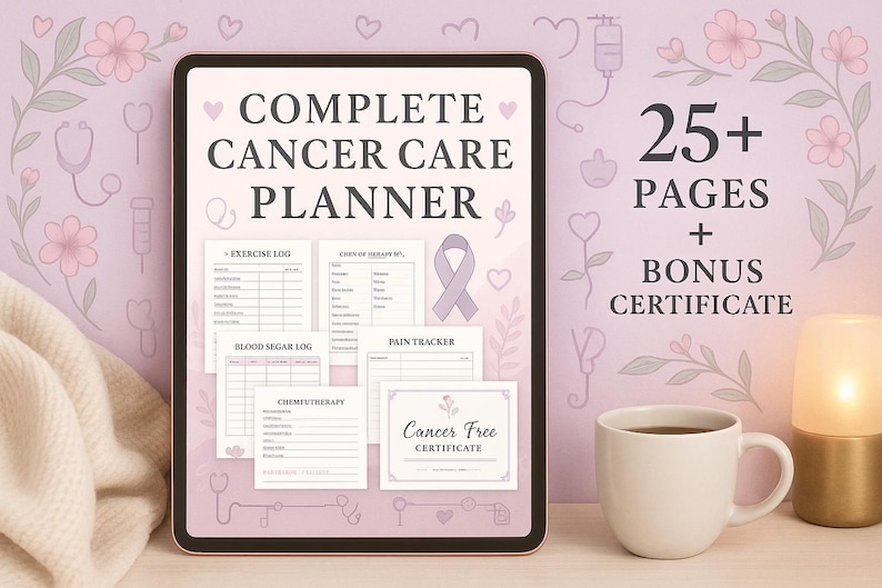 Cancer Care Planner Bundle: Chemo, Radiation, & Symptom Tracker ...
