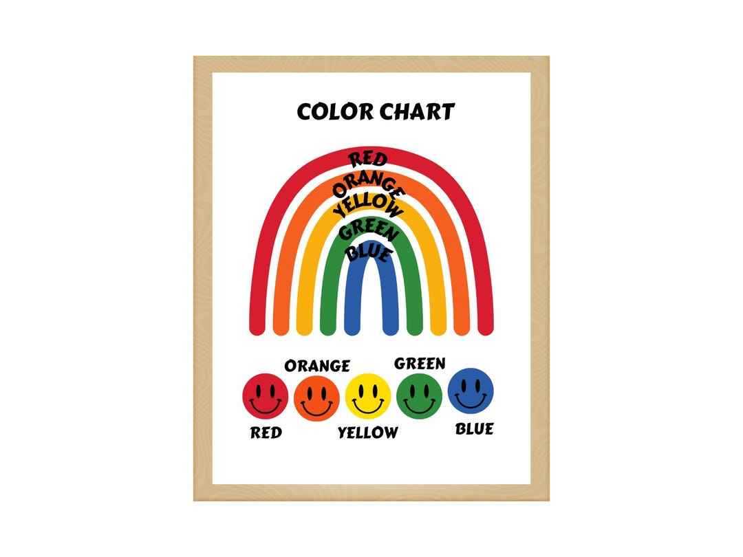 Gift Colors Educational Poster Colors Crayon Print Kids Playroom Wall ...