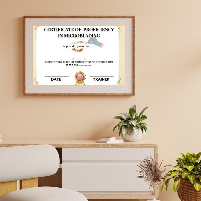 DIY Certificate of Completion Template, Printable Brow Course ...