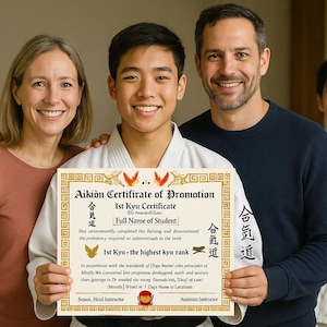 Aikido Kyu Rank Certificate Bundle: White to Brown Belt (printable PDF ...