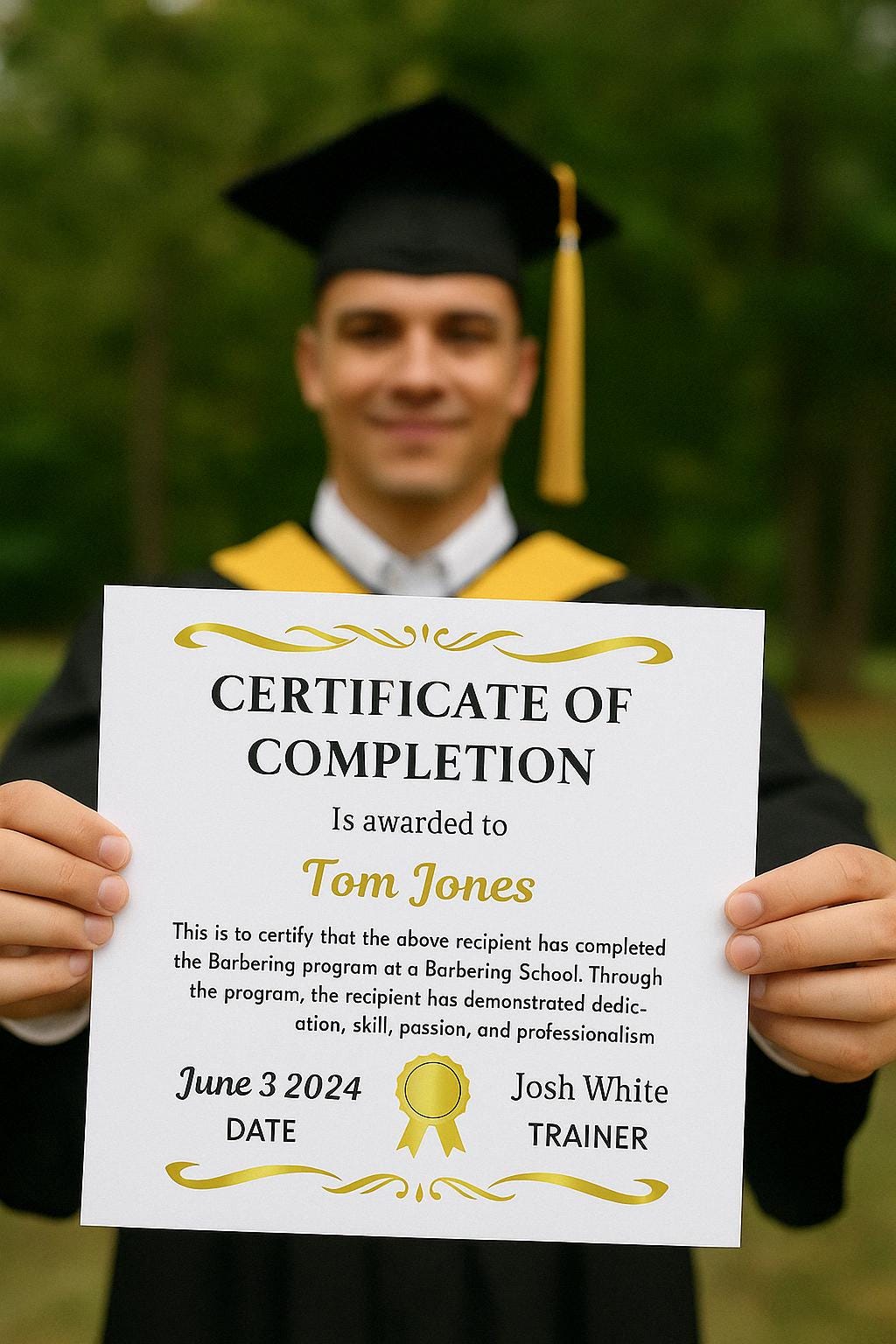 Barber Certificate of Completion | Editable Barber School Diploma ...