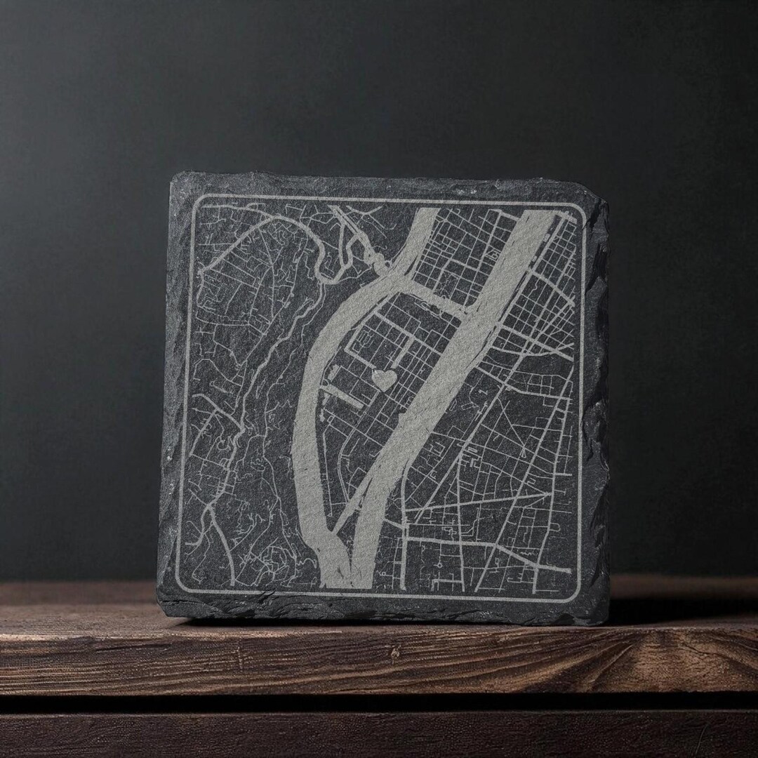 Personalized Slate Coaster: Engraved Map With Address or GPS, Ideal ...