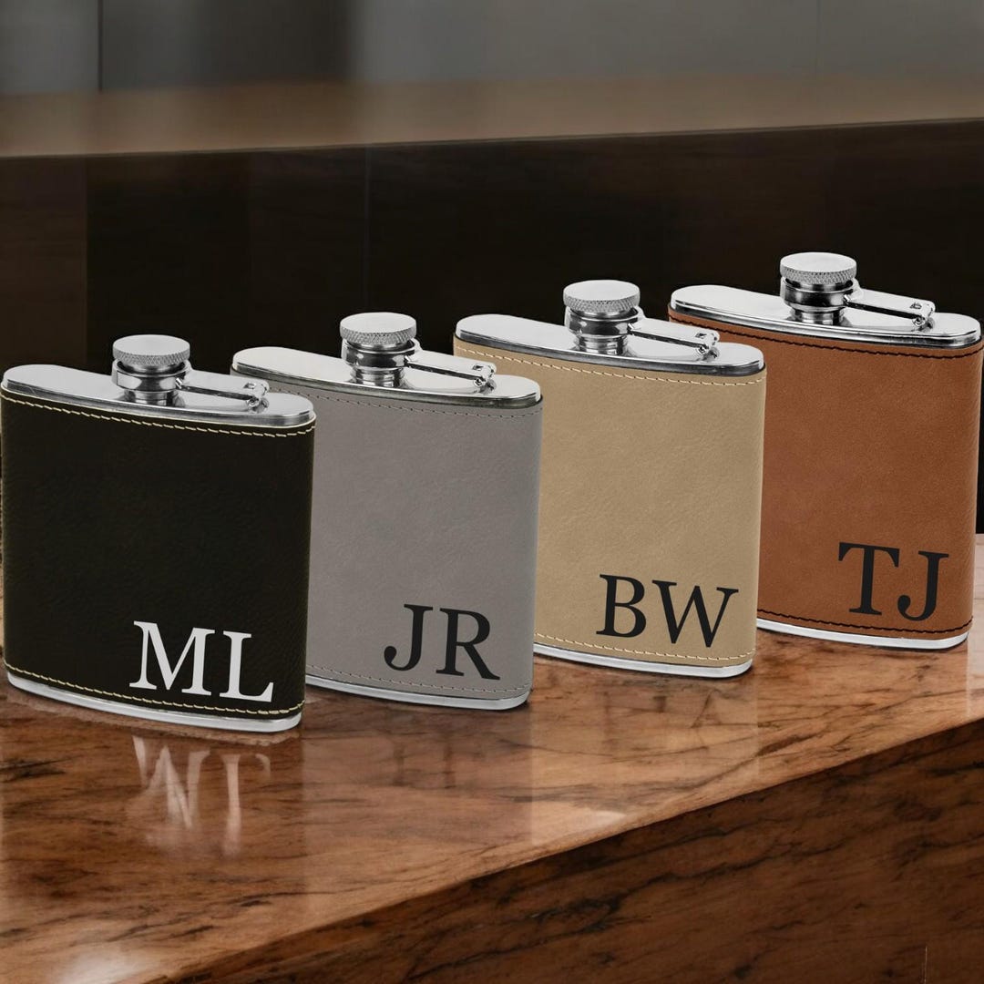 Personalized Flask for Men, Leather Flask, Flask Personalized, Flask ...