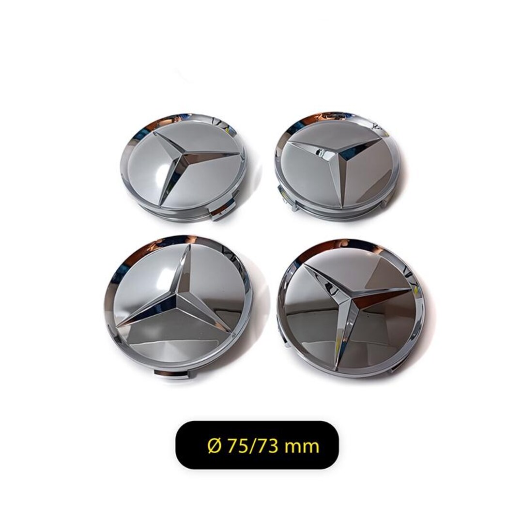 4x Mercedes Benz Wheel Center Caps Ø75/70mm Logo - Chrome - Etsy