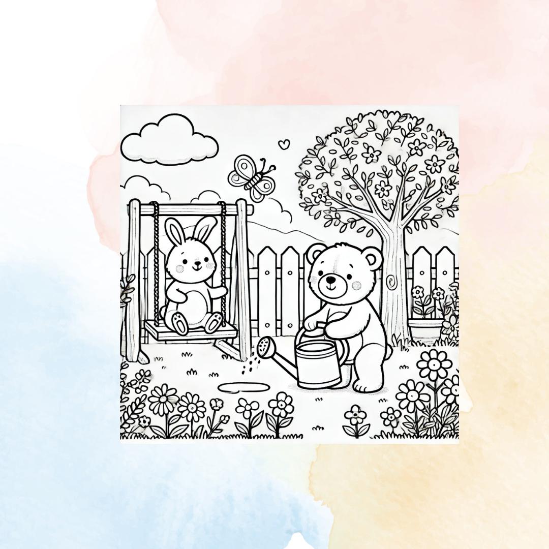 Beach Fun for Kids: 4 Coloring Pages With Cute Animals – Perfect for ...