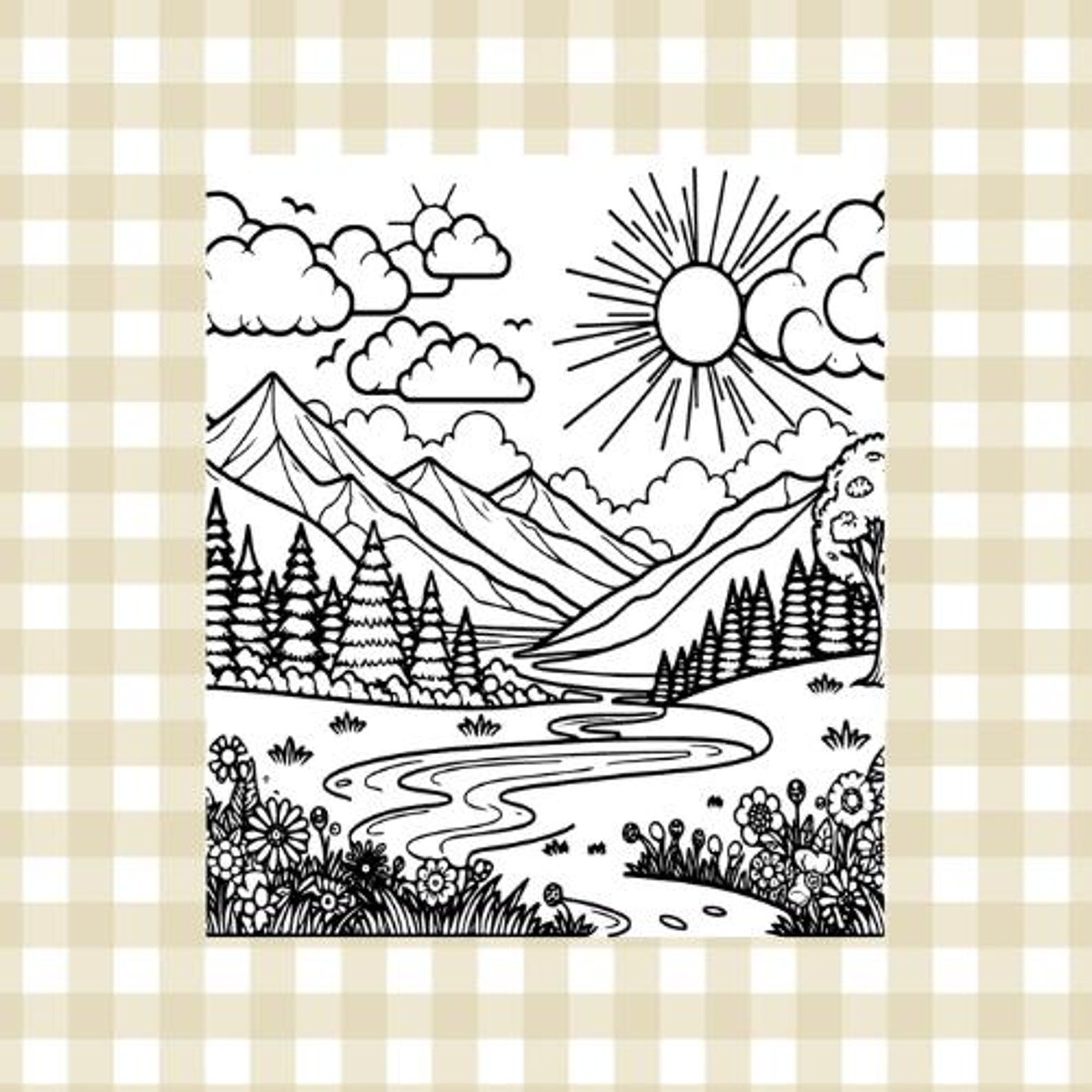 4 Nature Landscape Printable Coloring Pages for Kids - Nature ...