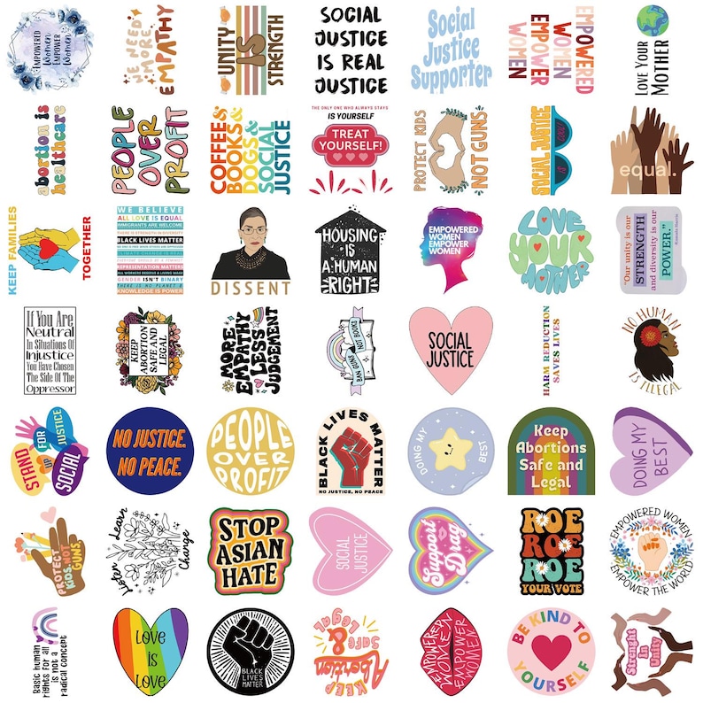 Social Justice Stickers,vinyl Stickers,10-50 Pcs Random Pack, FREE ...