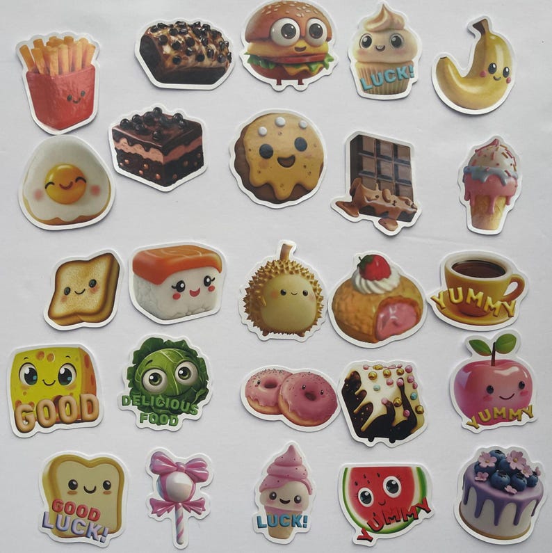 Kawaii Food Stickers,vinyl Stickers,10-50 Pcs Random Pack, FREE ...