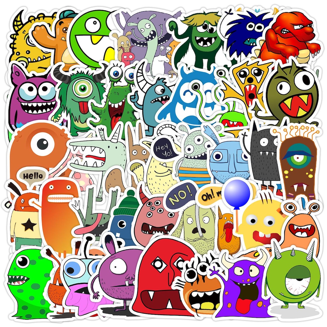 Cute Little Monsters Stickers,vinyl Stickers,10-50 Pcs Random Pack ...