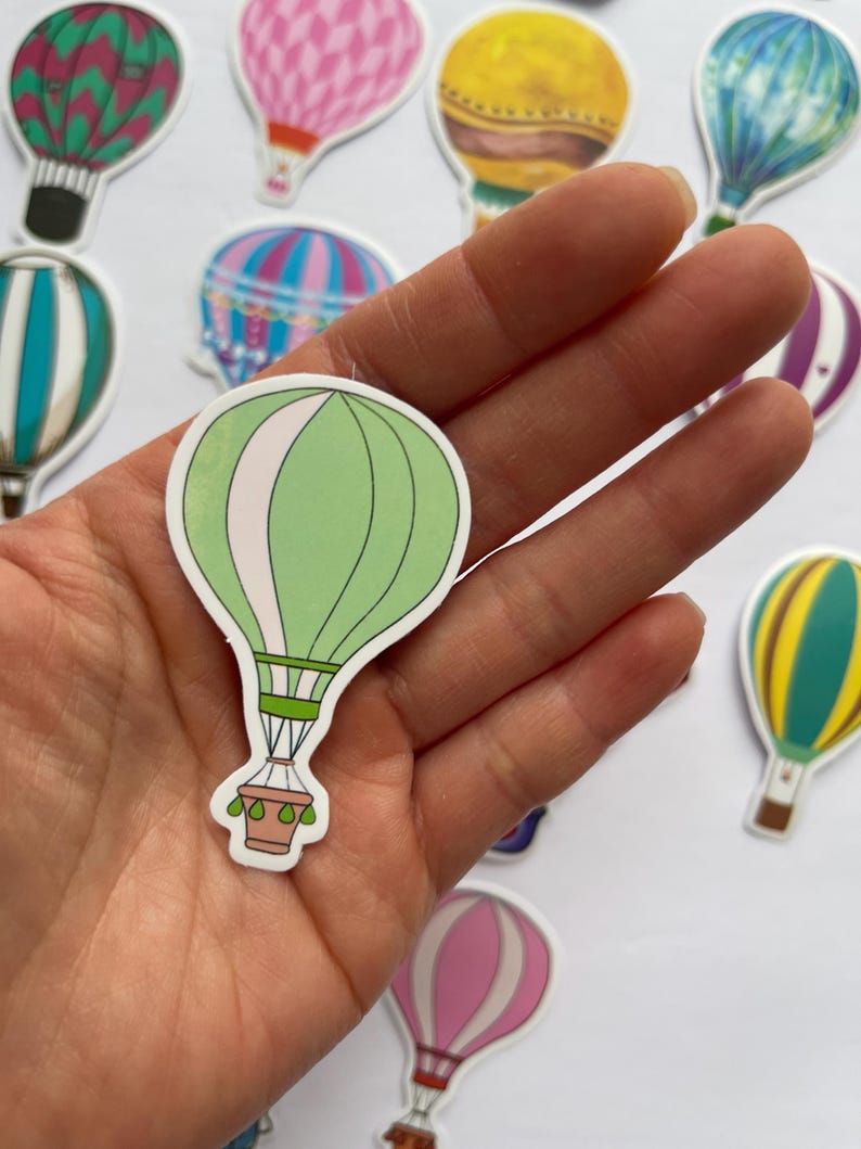 Hot Air Balloon Stickers, Waterproof Vinyl Decals (10-50 Pcs) - Etsy