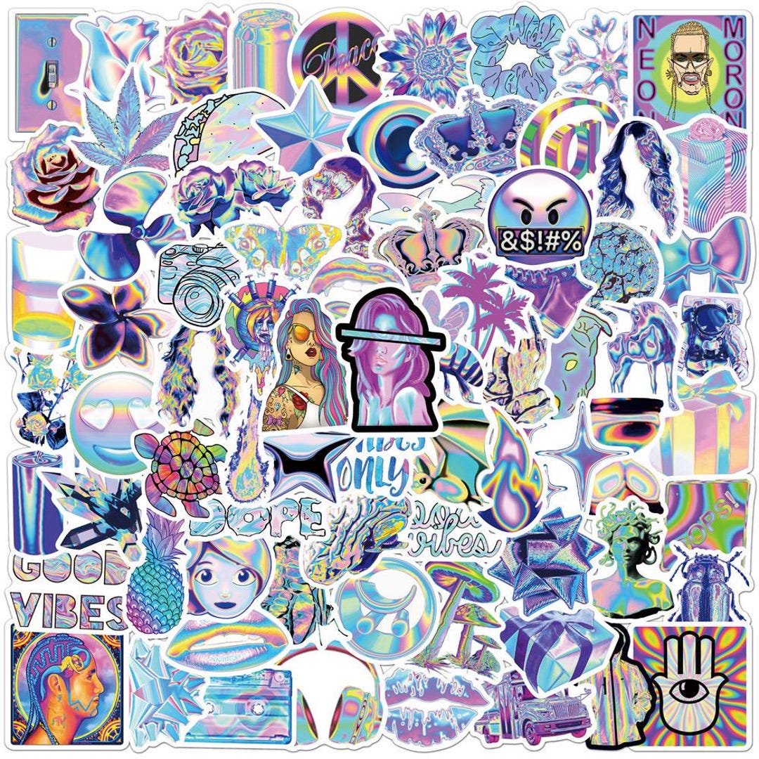 Trippy Aesthetic Stickers,vinyl Stickers,10-50 Pcs Random Pack, FREE ...