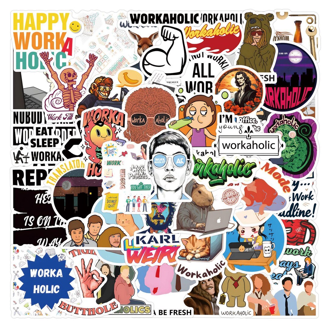 Workaholic Stickers,vinyl Stickers,10-50 Pcs Random Pack,free Shipping ...