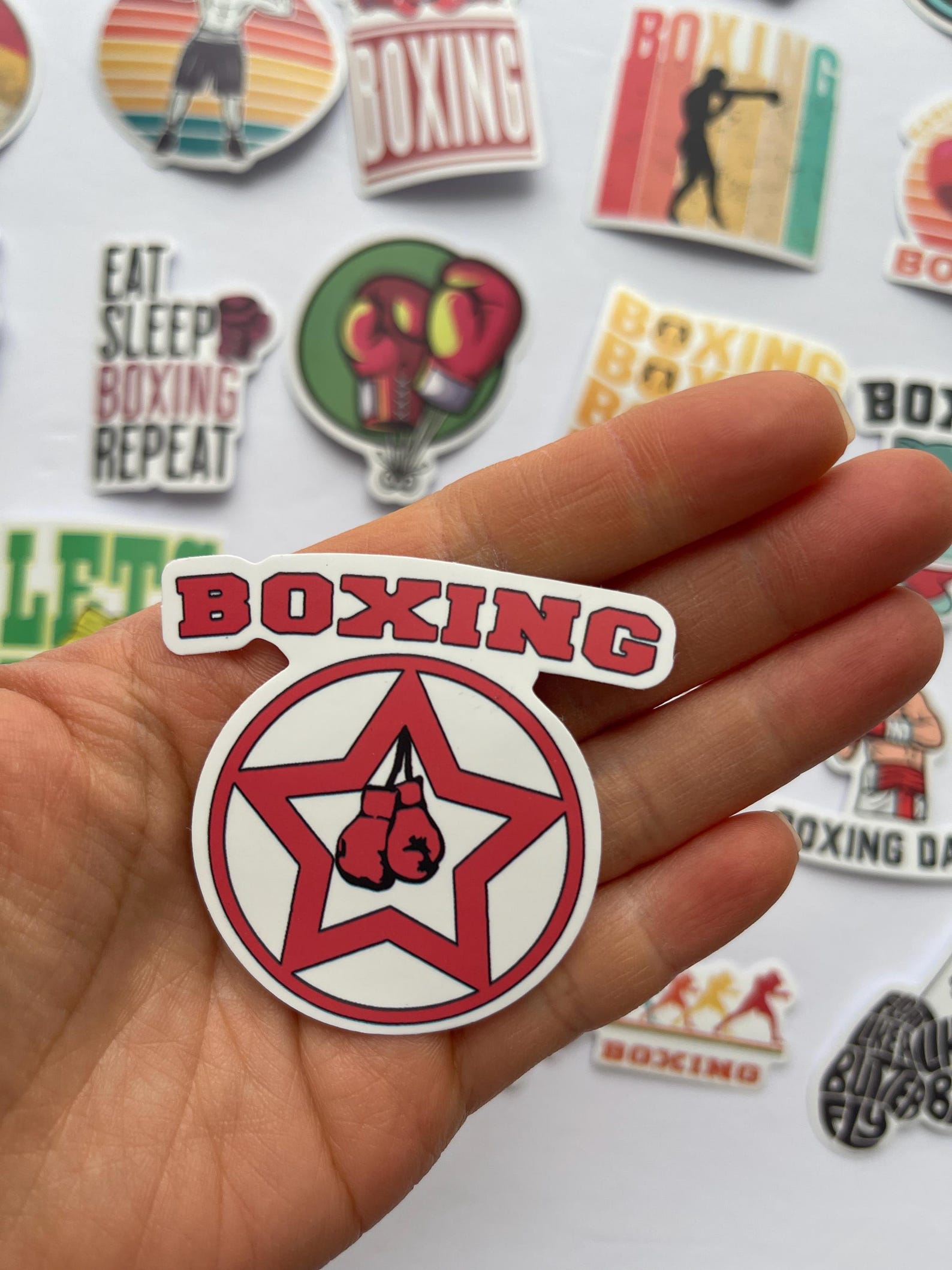 Waterproof Boxing Stickers, Vinyl Decals, Laptop, Water Bottle (10-50 ...