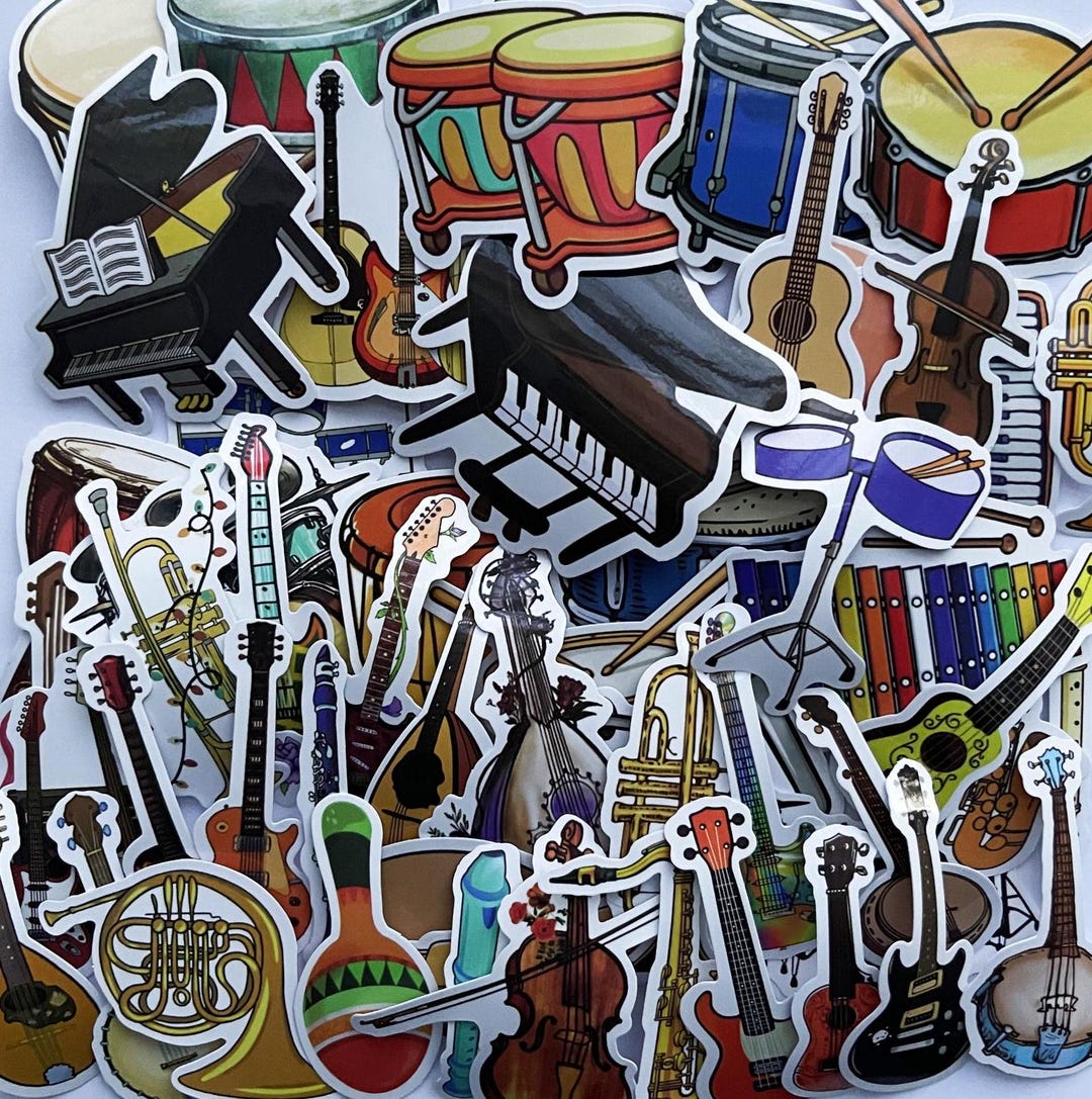 Musical Instruments Stickers,vinyl Stickers,10-50 Pcs Random Pack, FREE ...