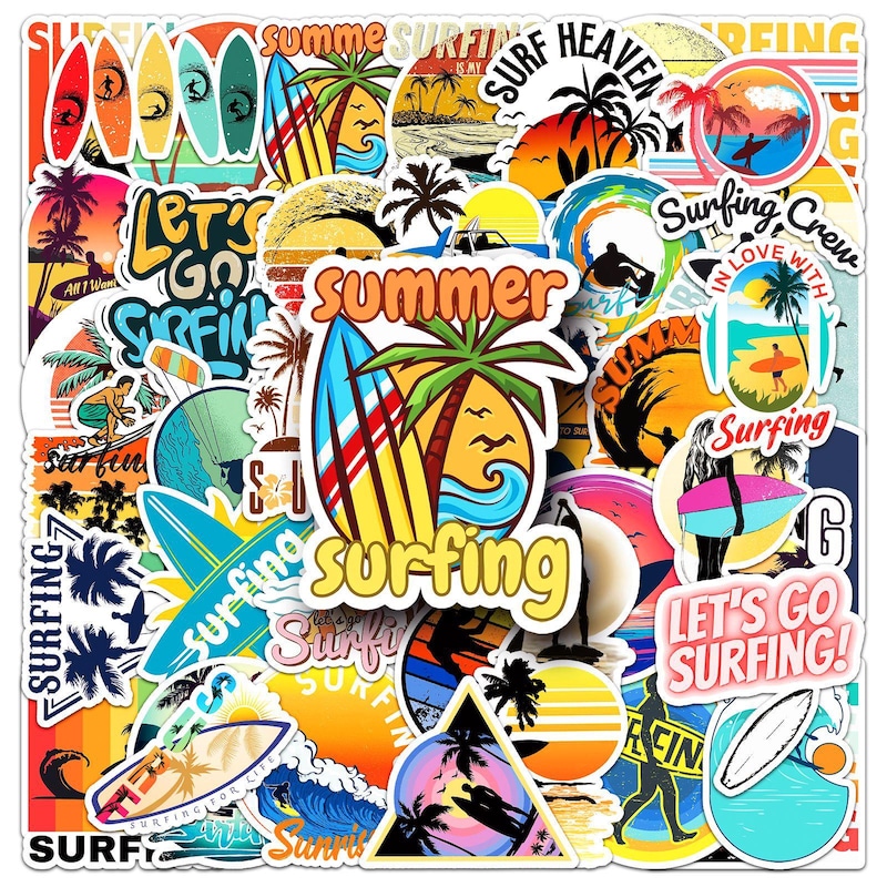 Surf Sticker - Etsy