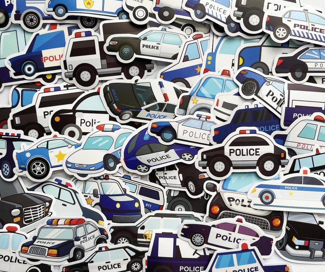 Police Car Stickers, Waterproof Vinyl Decals, Laptop, Water Bottle (10 ...