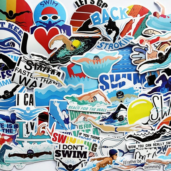 Swim Stickers - Etsy