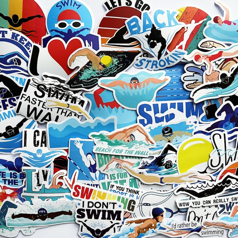 Swim Stickers - Etsy