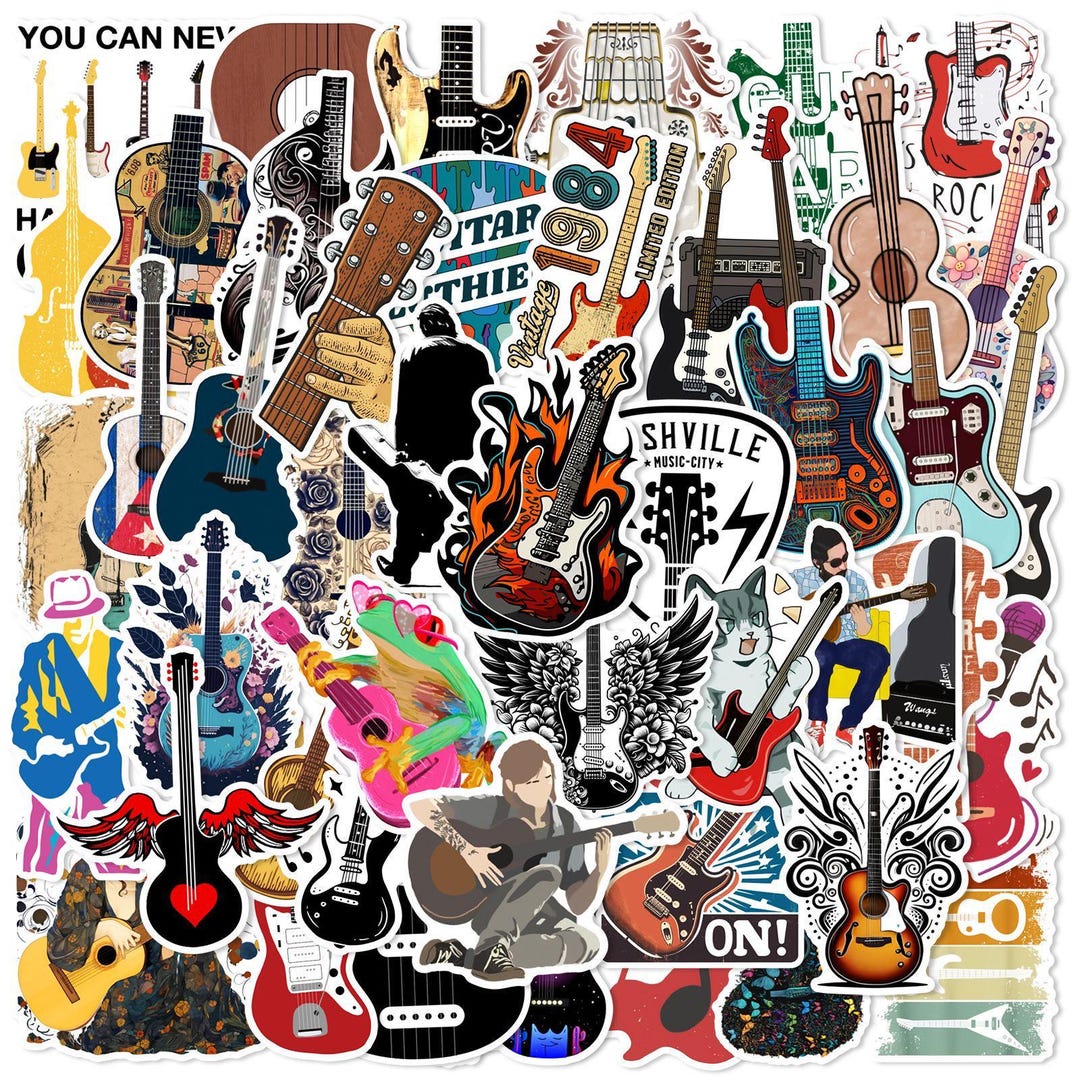 Guitar Lover Stickers,vinyl Stickers,10-50 Pcs Random Pack, FREE ...