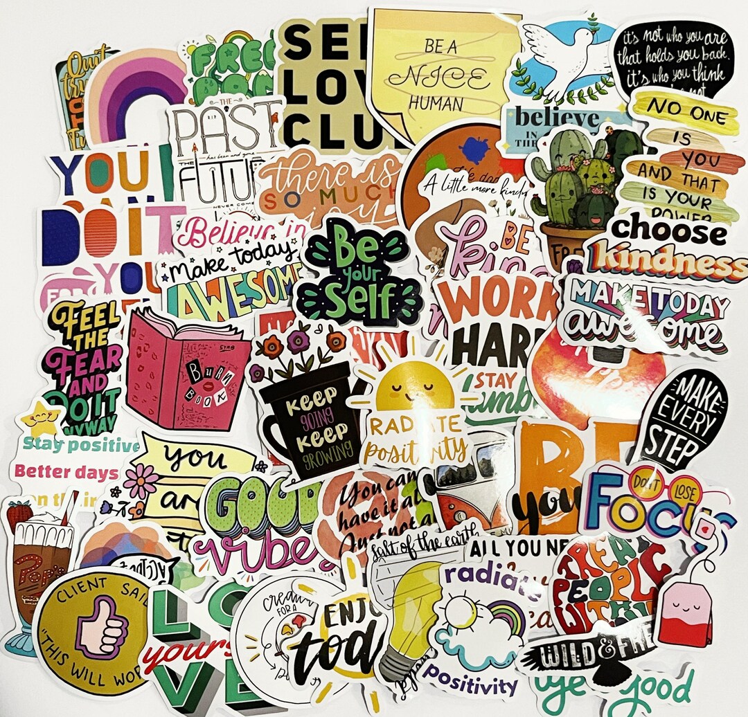 Positivity Stickers, Vinyl Stickers,10-50 Pcs Random Pack, FREE ...