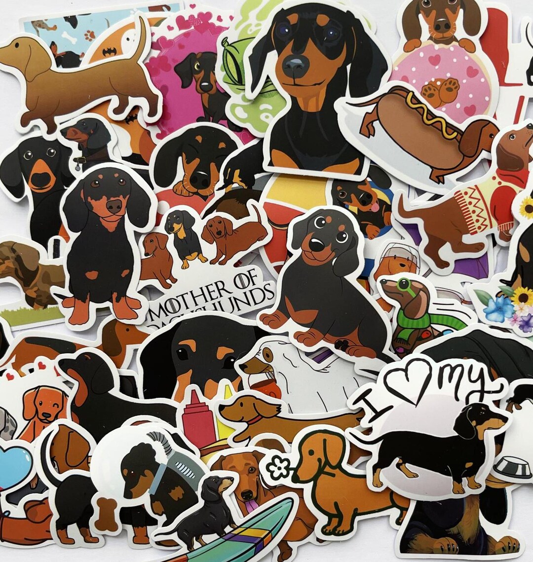 Dachshund Stickers,puppy Stickers,vinyl Stickers,10-50 Pcs Random Pack ...
