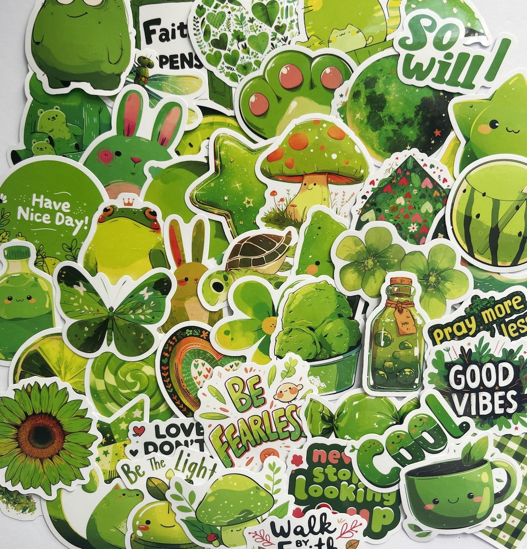 Mix Green Stickers, Vinyl Stickers,10-50 Pcs Random Pack, FREE Shipping ...