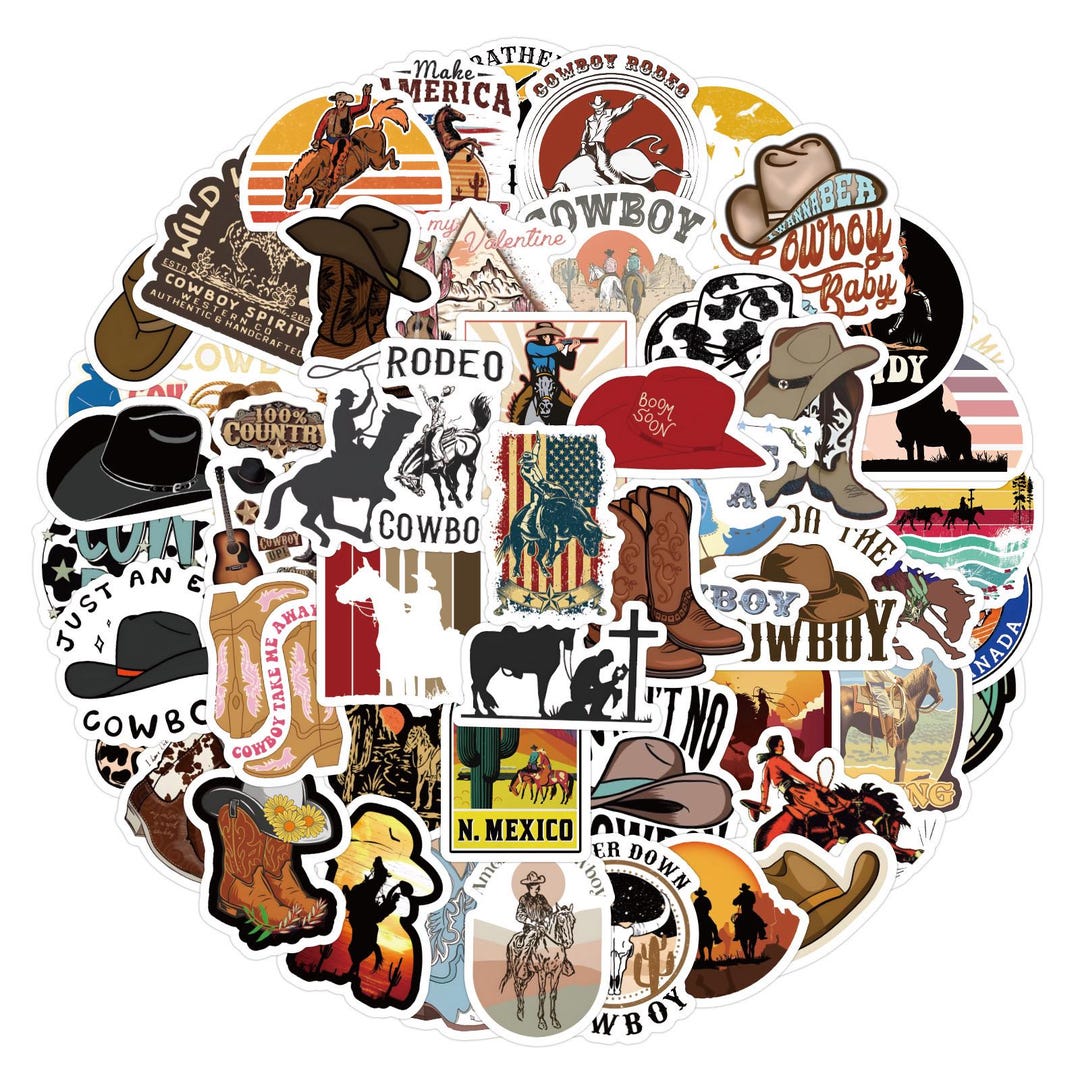 Cowboy Stickers,vinyl Stickers,10-50 Pcs Random Pack, FREE Shipping ...