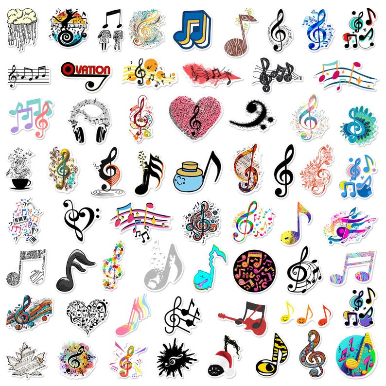 Musical Symbols Stickers,vinyl Stickers,10-50 Pcs Random Pack, FREE ...
