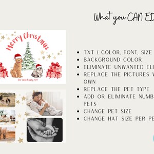 Pet Christmas Card Template, Photo Christmas Card, Printable Holiday ...